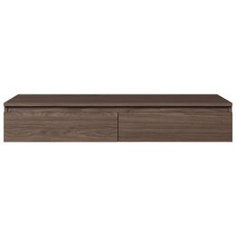 Selsey H&auml;ngeschreibtisch, Dunkelbraun, Holzwerkstoff, 2 Schubladen, Rechteckig, 120x19x50 cm, Arbeitszimmer, Schreibtische, B&uuml;rotische