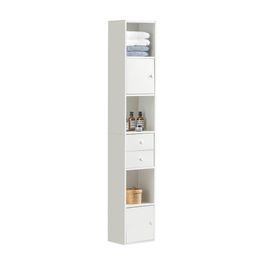 sobuy Hochschrank, Wei&szlig;, Holzwerkstoff, 33x188x24 cm, Badezimmer, Badezimmerschr&auml;nke, Hochschr&auml;nke