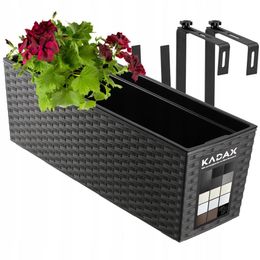 Kadax Blumenkasten, Graphit, Kunststoff, Dekoration, Blumen & Zubeh&ouml;r, &Uuml;bert&ouml;pfe