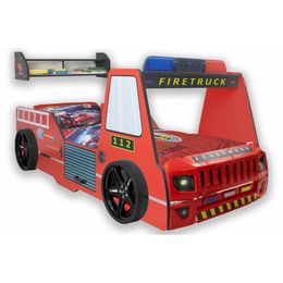 Aileenstore Autobett, Rot, Holzwerkstoff, Comics, einzeln stellbar,Rechteckig, 90x200 cm, Kinder- & Jugendzimmer, Kinderm&ouml;bel, Kinderbetten, Spielbetten