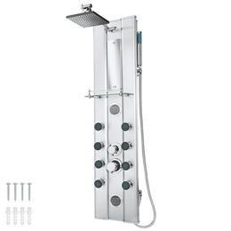 TecTake Duschpaneel, Silber, Metall, Quadratisch, 9.8x118x27 cm, Badezimmer, Baden & Duschen, Duscharmaturen