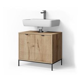 Livinity&reg; Waschtischunterschrank, Eiche, Holzwerkstoff, Rechteckig, 70x63x45.1 cm, Badezimmer, Badezimmerschr&auml;nke, Waschbeckenunterschr&auml;nke