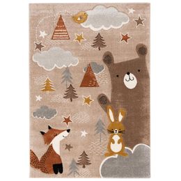Pergamon Kinder, Braun, Textil, Animalprint, 80x150 cm, Teppiche & B&ouml;den, Teppiche, Teppich Kinderzimmer