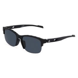 Adidas SP0048 | Unisex-Sonnenbrille | Fassung: Vollrand, Quadratisch, Kunststoff, Schwarz Matt | Glasfarbe: Grau