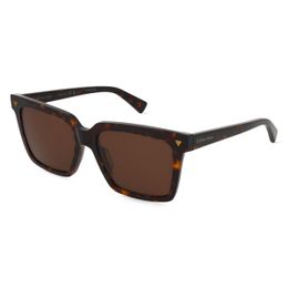 Bottega Veneta BV1254S | Unisex-Sonnenbrille | Fassung: Vollrand, Quadratisch, Acetat, Havanna Braun | Glasfarbe: Braun