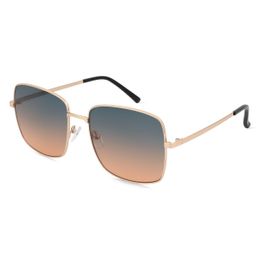 Fielmann BD 559 SUN FA | Damen-Sonnenbrille | Fassung: Vollrand, Quadratisch, Edelstahl, Rosegold Gl&auml;nzend | Glasfarbe: Violett Verlaufend