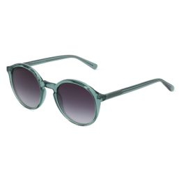 Fielmann ABC 073 SUN FA LEO | Unisex-Sonnenbrille | Fassung: Vollrand, Rund, Acetat Spritzguss, Gr&uuml;n Transparent | Glasfarbe: Grau Verlaufend