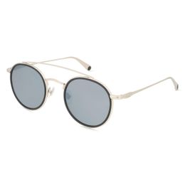 O`Neill O'NEILL ONS Carillo 2.0 | Unisex-Sonnenbrille | Fassung: Vollrand, Rund, Metall, Silber Schwarz | Glasfarbe: Grau