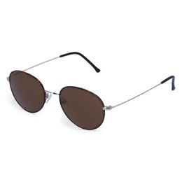Fielmann BD 352 PANTO SUN CL | Unisex-Sonnenbrille | Fassung: Vollrand, Panto, Edelstahl, Gold Havanna | Glasfarbe: Braun
