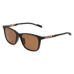 Adidas SP0051 | Unisex-Sonnenbrille | Fassung: Vollrand, Quadratisch, Kunststoff, Schwarz Matt | Glasfarbe: Braun