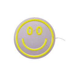 H&ouml;ffner Neon Wanddekoration Smiley &brvbar; silber &brvbar; Glas &brvbar; Ma&szlig;e (cm): B: 22 H: 22 T: 2.0 &raquo; H&ouml;ffner