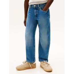 Tommy Hilfiger Jungen Gerade Jeans "RELAXED WASHED MEDIUM JEANS"denim medium soft, Gr. 6, unifarben, Denim/Jeans, Obermaterial: 99% Baumwolle, 1%