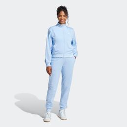 Damen Trainingsanzug "ESSENTIALS FEEL COZY"glow blau, Gr. S, adidas Sportswear, Obermaterial: 100% Polyester, Sportanz&uuml;ge