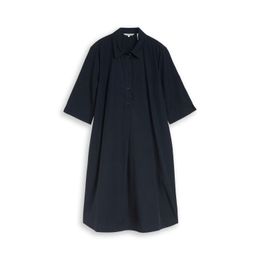 Tom Tailor Damen Blusenkleid mit Eingriffstaschen, blau, Uni, Gr. 36
