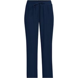 LANDS' END 7/8-Twillhose, Damen, size: regular, Blau, Polyester/Viskose, by Lands' End