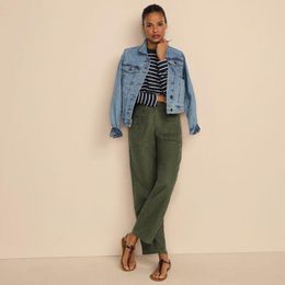 LANDS' END Relaxte Leinenhose mit geradem Bein f&uuml;r Damen, Damen, size: regular, Elfenbein, by Lands' End
