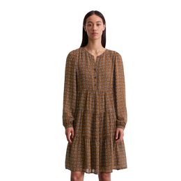 Marc O'Polo MARC O'POLO Damen Druckkleid "aus Viskose-Cr&ecirc;pe"medium braun, Gr. 40, bedruckt, Obermaterial: 100% Viskose. Futter: 100% Viskose, Kleider