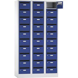 Wolf Postverteilerschrank, 30 F&auml;cher, abschlie&szlig;bar, enzianblau