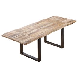 Tisch NOAR / 160(260)x90 / Mango naturfarben / U-Gestell Schwarz