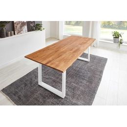 Baumkantentisch SERRA / 240x100 / U-Gestell Wei&szlig;