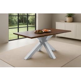 Baumkantentisch ROXANA / 140x85 / Spider-Gestell Silber