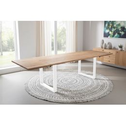 Tisch AVINO / naturfarben / 180(280)x90 / U-Gestell Wei&szlig;