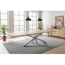 Tisch AVINO / naturfarben / 200(300)x100 / Spider-Gestell Silber