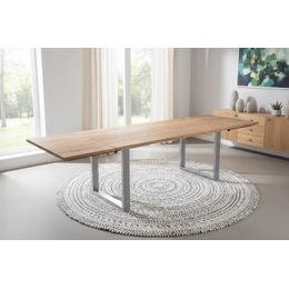 Tisch AVINO / naturfarben / 180(280)x90 / U-Gestell Silber