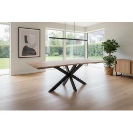 Tisch AVINO / naturfarben / 120(200)x90 / Spider-Gestell Schwarz