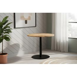 Bistrotisch EMILIO / 80x80 / Mango naturfarben / S&auml;ulen-Gestell rund Schwarz