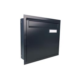 Zaun Durchwurfbriefkasten mit Abdeckrahmen in RAL 7016 - A-03