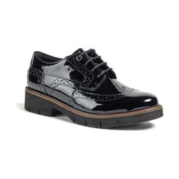 Pod Kacey Leder Damen Schwarz Brogues Schuhe