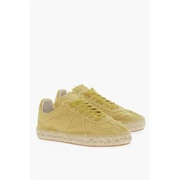 Maison Martin Margiela MM22 Canvas Low Top Sneakers mit Jute-Detail in Gelb