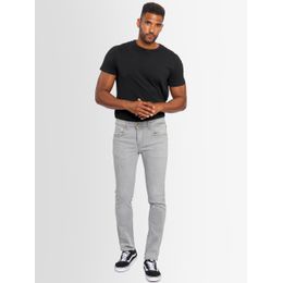 Alessandro Salvarini A. Salvarini Herren Jeans Slim Fit Stretch Denim 5-Pocket - Hellgrau