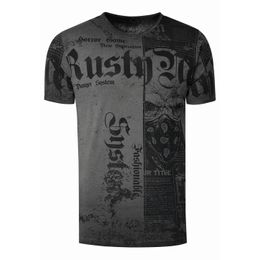Rusty Neal T-Shirt mit American-Skull Westside-Gang-Banger Print