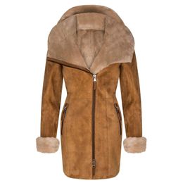 Damen-Kapuzenmantel aus Merino-Schaffell-Antioch