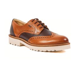 Pod Kortney Leder Women's Tan Multi Brogues Schuhe