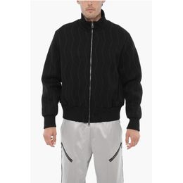 Neil Barrett Besticktes Slim Fit Sweatshirt mit Rei&szlig;verschluss in Schwarz