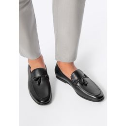 Wittchen Herren-Lederslipper mit Quaste, schwarzes Naturleder