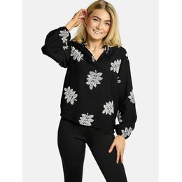 Damen Blusentop "Libert&eacute; Essentiel Shirt MEG"schwarz creme leaf, Gr. XL, LIBERT&Eacute; ESSENTIEL, Obermaterial: 80% Baumwolle, 20% Polyester, Blusen