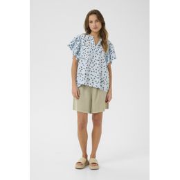 Culture Kurzarm-Bluse Relaxed fit Blue Flower floral