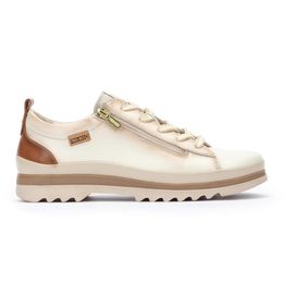 Pikolinos Nata Damen-Sneakers mit Schn&uuml;rsenkeln und Rei&szlig;verschluss in Wei&szlig; aus Leder &ndash; Vigo