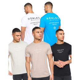 Henleys - "Henstack" T-Shirt f&uuml;r Herren(5er-Pack) (Bunt)