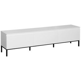 Hom&acute;in Hom`in Lowboard, Wei&szlig;, Metall, Holzwerkstoff, 180x46x35 cm, Bsci, stehend, Wohnzimmer, Wohnw&auml;nde, Lowboards, Lowboards stehend