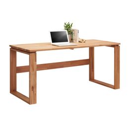 Linea Natura Schreibtisch, Buche, Holz, Buche, massiv, rechteckig, U-Form, 70x75x160 cm, Holzm&ouml;bel, Holztische, Schreibtische Holz