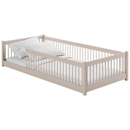 Xora Bodenbett., Kaschmir, Holz, Kiefer,Birke, massiv,Sperrholz, H&ouml;he ca. 13 cm, 90x200 cm, nicht verstellbar, Kinder- & Jugendzimmer, Kinderm&ouml;bel, Kinderbetten