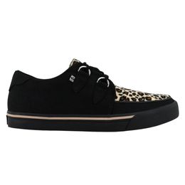 T.U.K. TUK Pointed Creeper Sneaker Schwarze Leopardenmuster Canvas Plateau-Schuhe - A9180