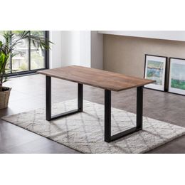 Baumkantentisch LAURINA B-Ware 160 / stonefarben / 160x85 / U-Gestell Schwarz