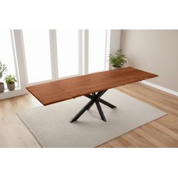 Tisch AVINO / nussbaumfarben / 180(280)x90 / Spider-Gestell Schwarz