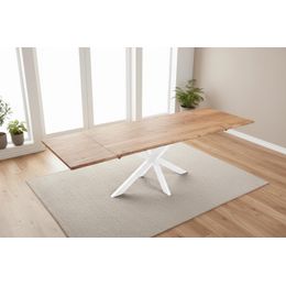 Tisch AVINO / naturfarben / 180(280)x90 / Spider-Gestell Wei&szlig;